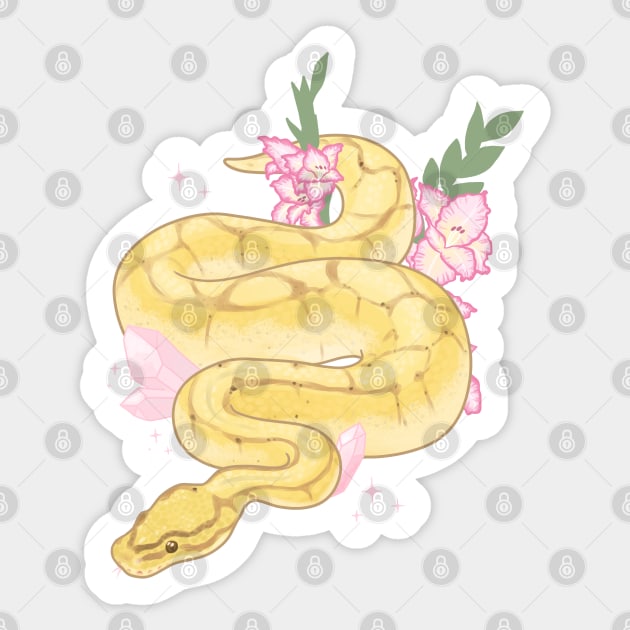 Ball Python and Gladiolus - Gladiolus - Sticker | TeePublic